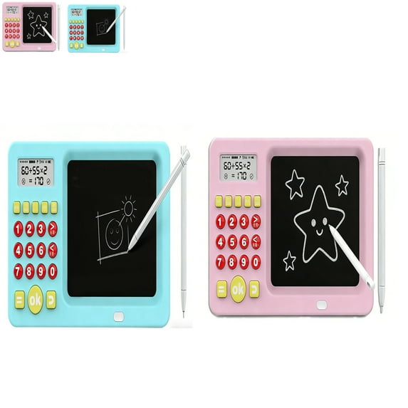 2-in-1 Math Practice Tablet for Kids, LCD Writing & Drawing Board with ...