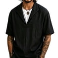 2 in 1 Mens Shirts Lapel Short Sleeve Crew Neck Fashion Streetwear ...