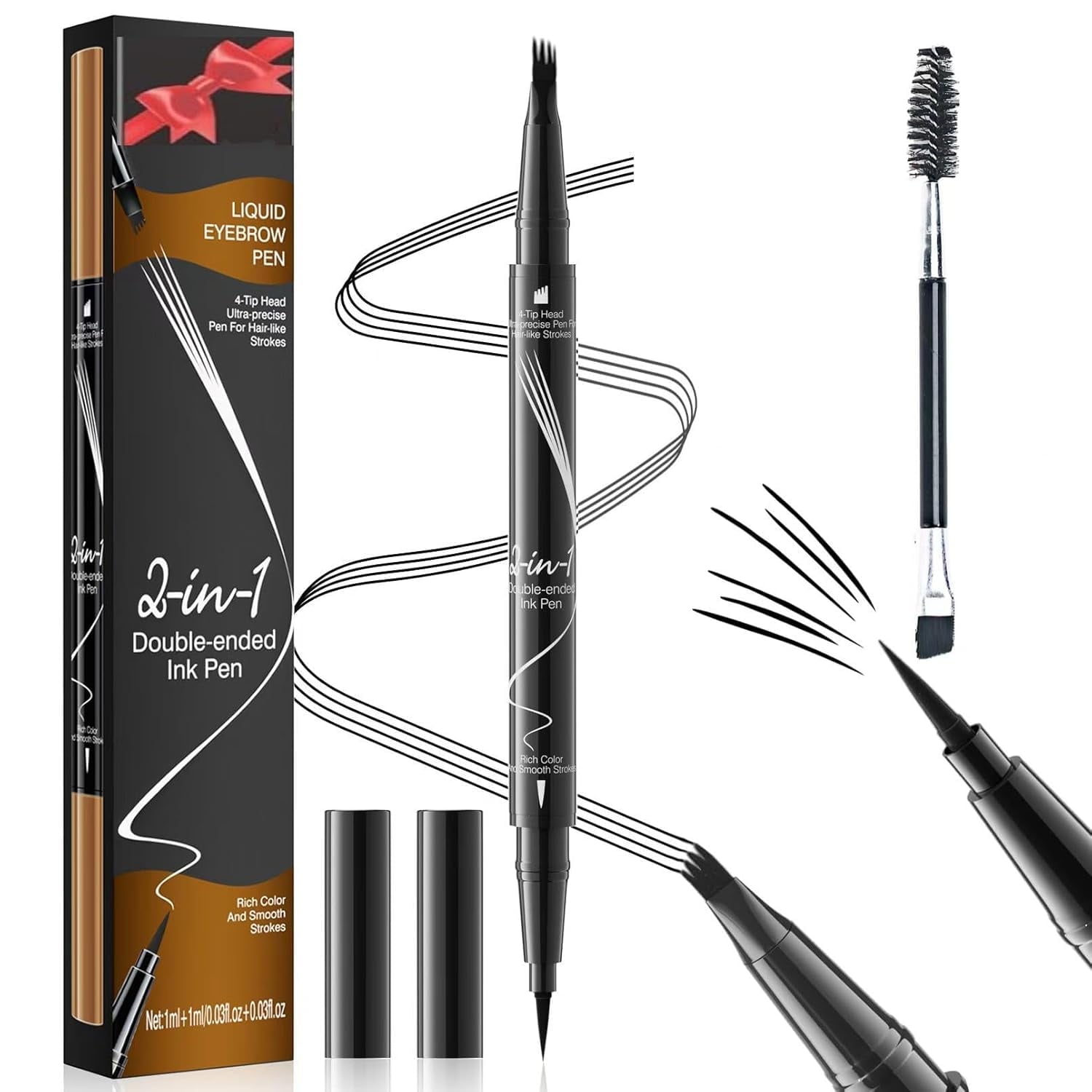 2-in-1 Microblading Eyebrow Pen Last All-Day Eyebrow Pencil Magical ...
