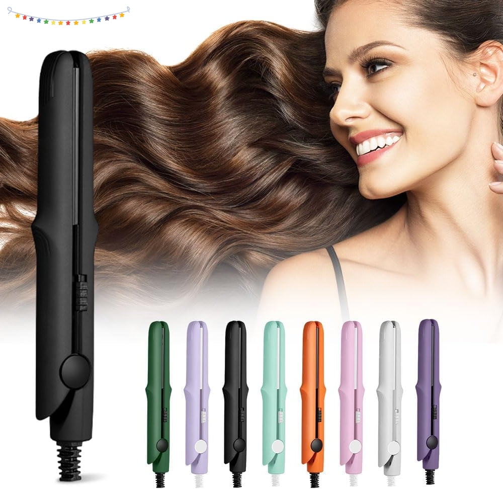 2-in-1 Mini Curling Wand Flat Iron Hair Straightener, 2025 New Mini ...