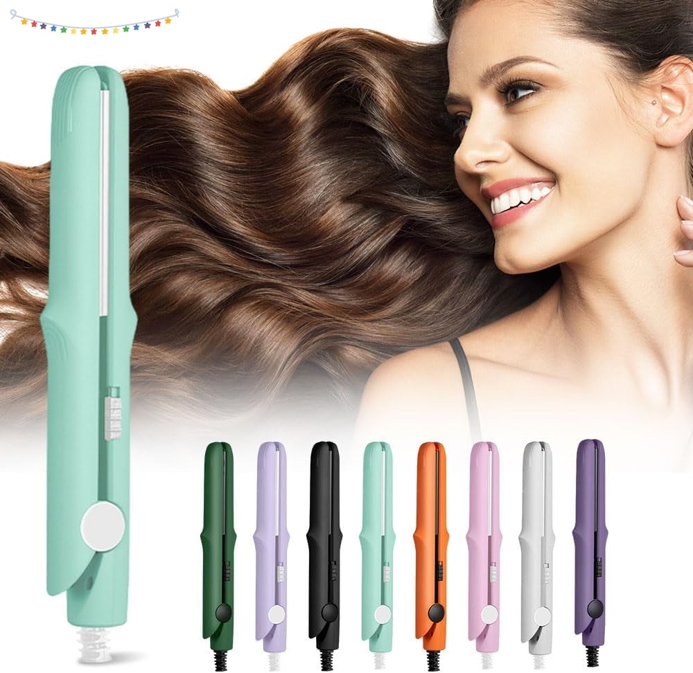 2-in-1 Mini Curling Wand Flat Iron Hair Straightener, Mini Dual Purpose ...