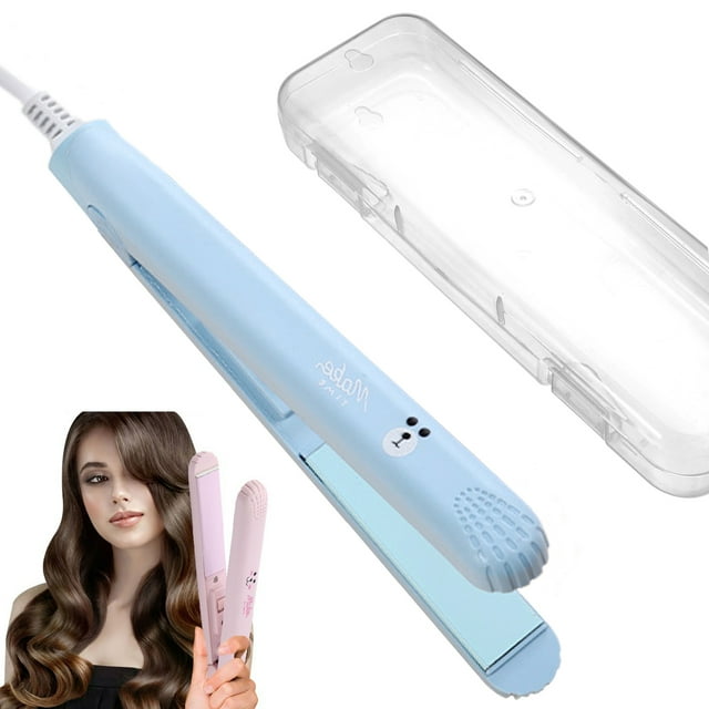 2 in 1 Mini Hair Straightener Hair Flat Iron Ceramic Tourmaline Plate ...