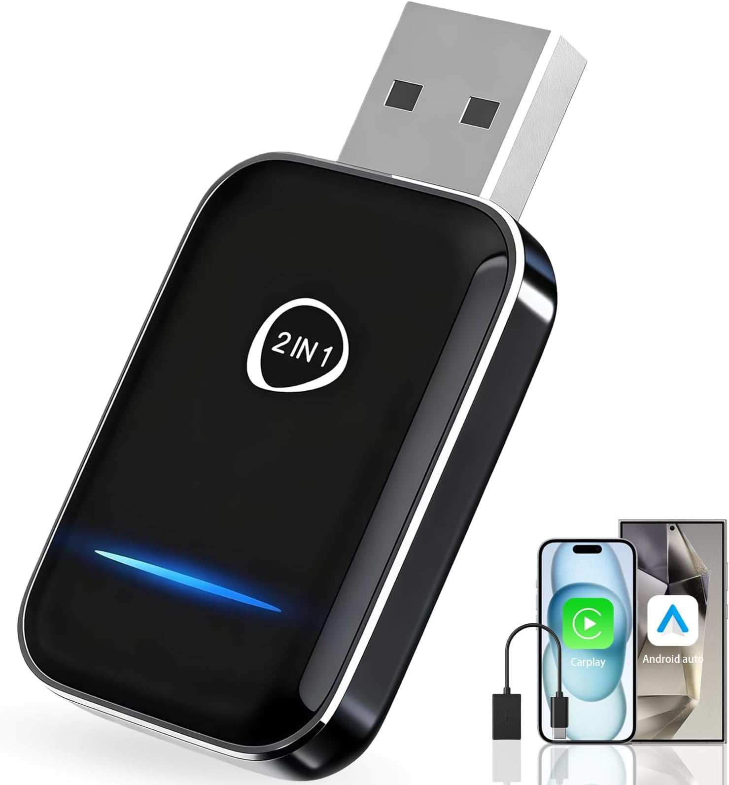 2-in-1 & , Mini Plug & Play Dongle, Converts Wired to Play & , -Connect ...