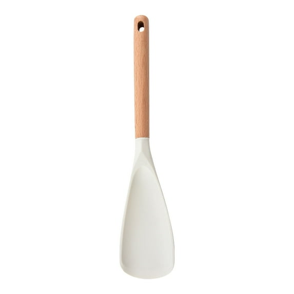 2-in-1 Multi-Function Silicone Spatula Spoon with Long Wood Handle for ...