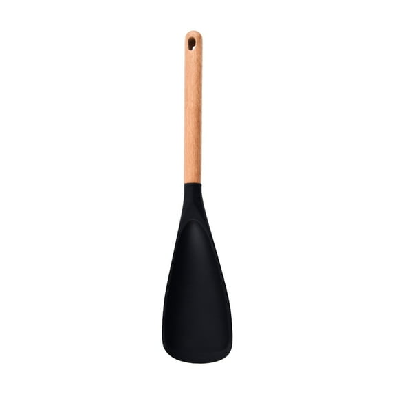 2-in-1 Multi-Function Silicone Spatula Spoon with Long Wood Handle for ...