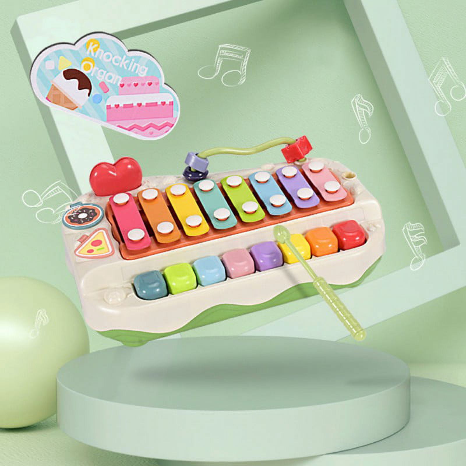 2 in 1 Musical Instruments Toys, Electronic Piano Keyboard Drum Set ...
