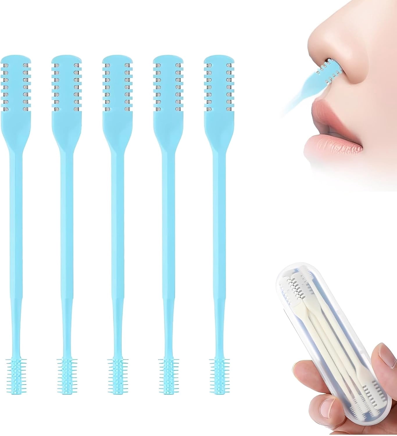 2-in-1 Nasal Hair Cutter, 2026 New Upgrade Manual 360° Rotating Nostril ...