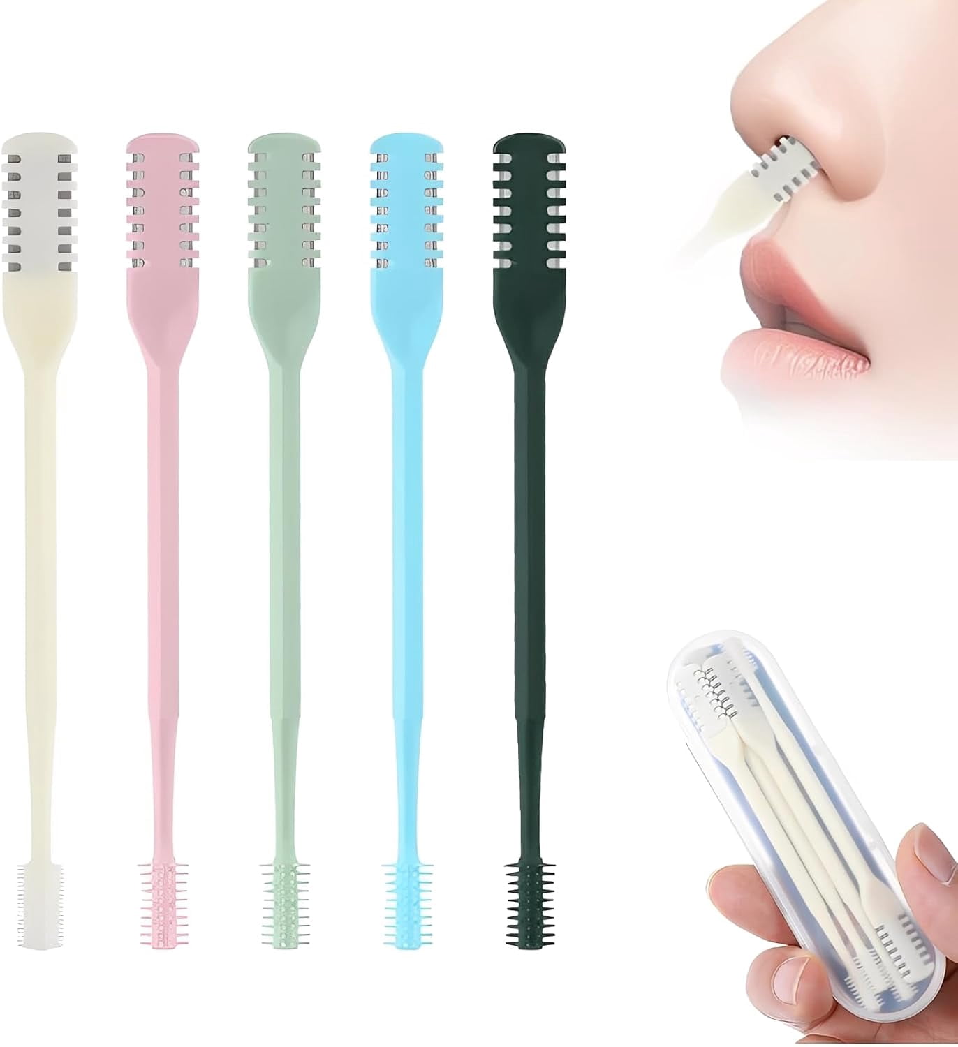 2-in-1 Nasal Hair Cutter, 2026 New Upgrade Manual 360° Rotating Nostril ...