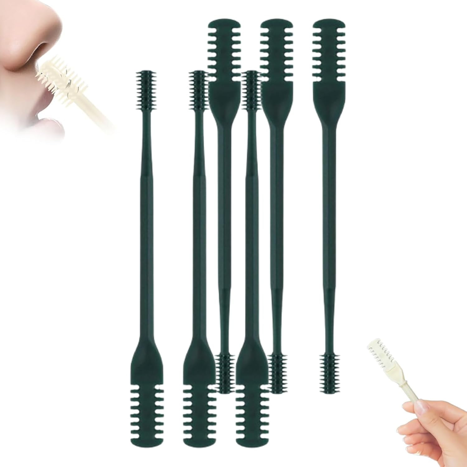 2-in-1 Nasal Hair Cutter, 360° Rotating Double Sided Nose Hair Removal ...