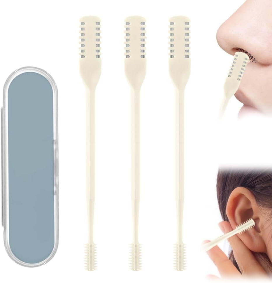 2 in 1 Nasal Hair Cutter, 360° Rotating Portable Manual Nasal Hair ...