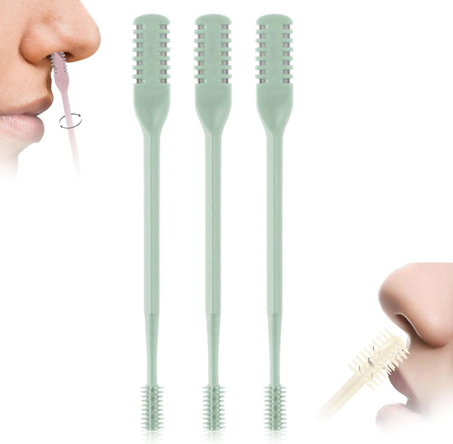 2-in-1 Nasal Hair Cutter,Double Sided 360° Rotating Nose Hair Trimmer ...