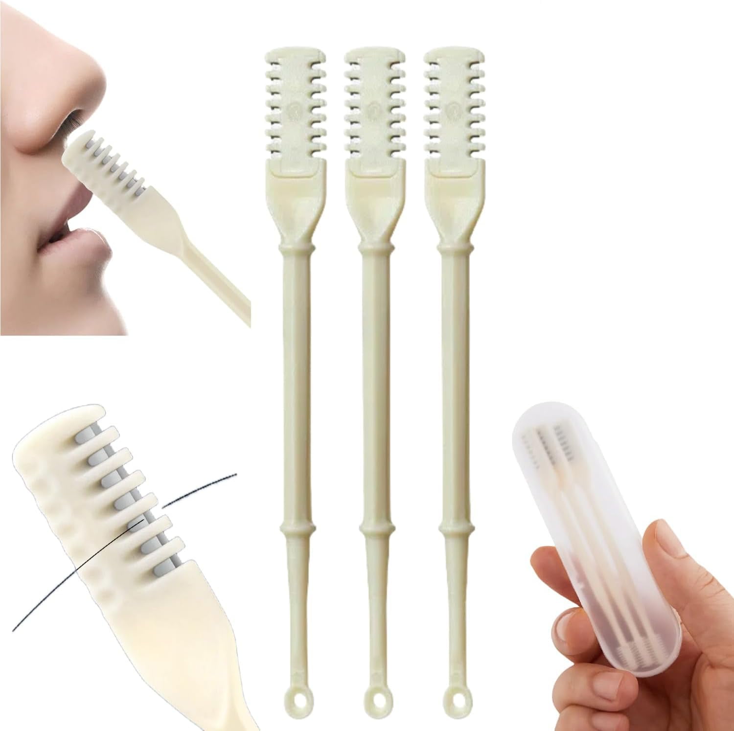 2-in-1 Nasal Hair Cutter, Manual Double Sided Nose Hair Knife, Nostril ...