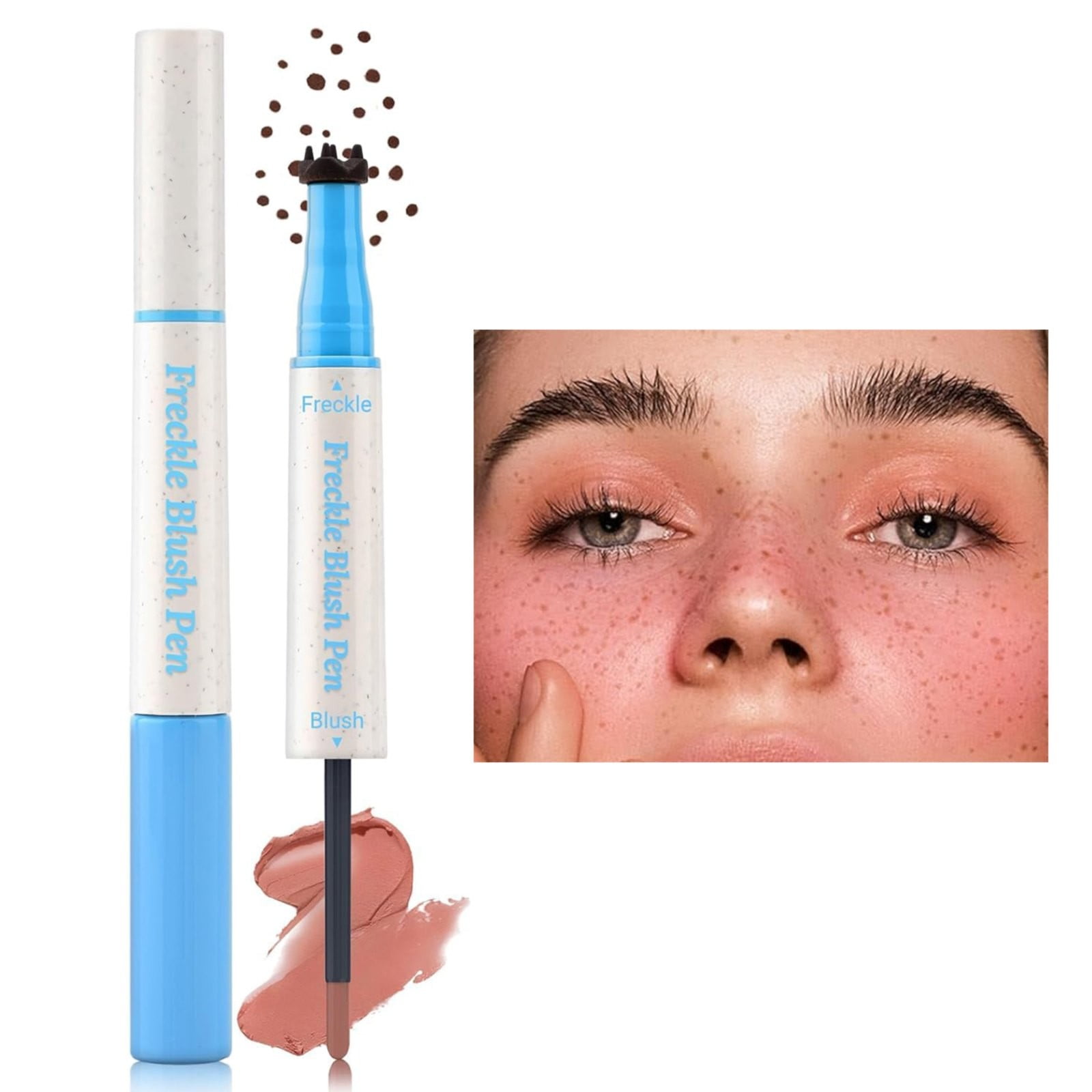 2-in-1 Natural Freckle Pen & Stamp — Light Brown Liquid, Long Lasting ...
