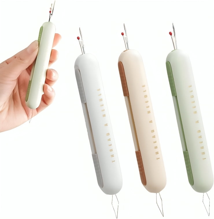 2 in 1 Needle Threader Seam Ripper 3 PCS Sharp Sewing Seam Thread ...