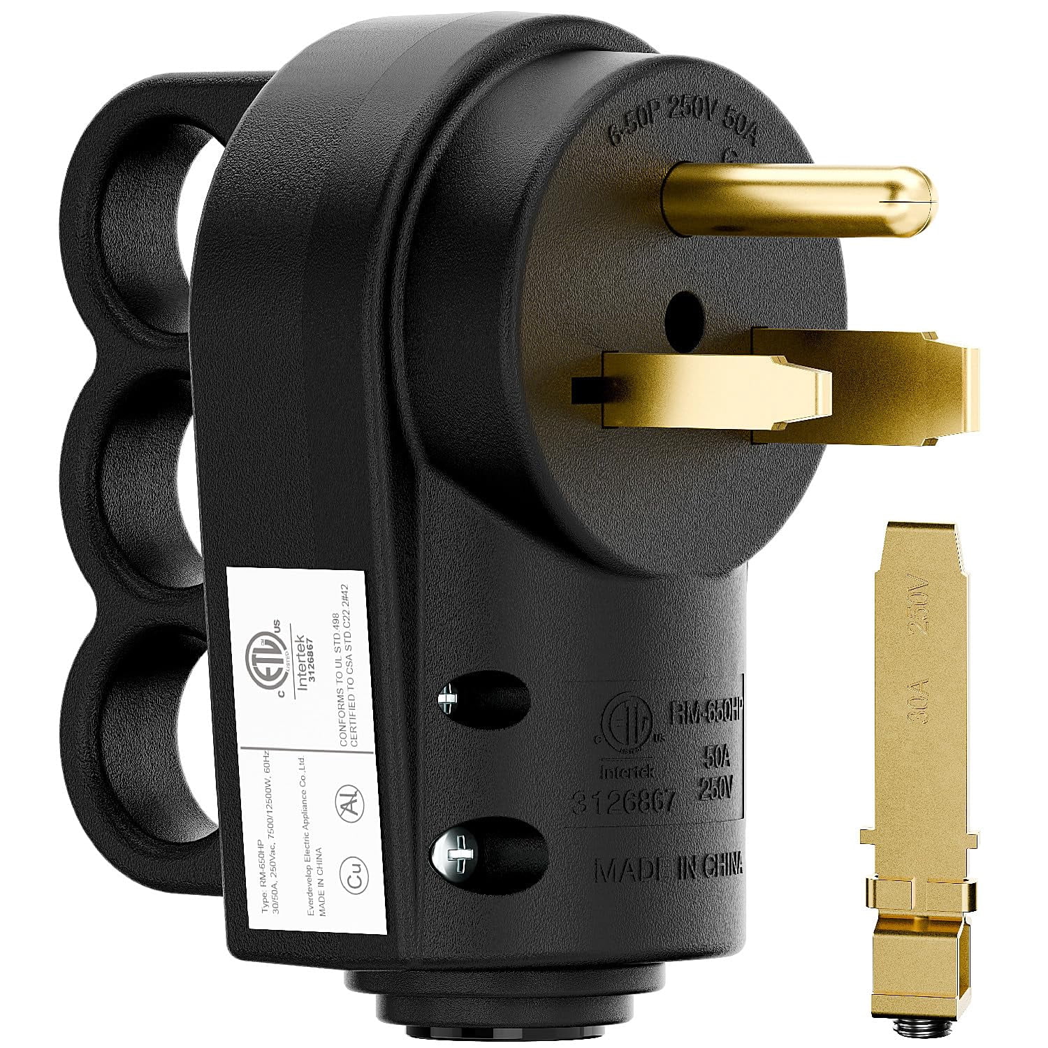 2-in-1 Nema 6-50P/6-30P Welder Plug, 30A/50A 250V Welder 3-Prong Male ...
