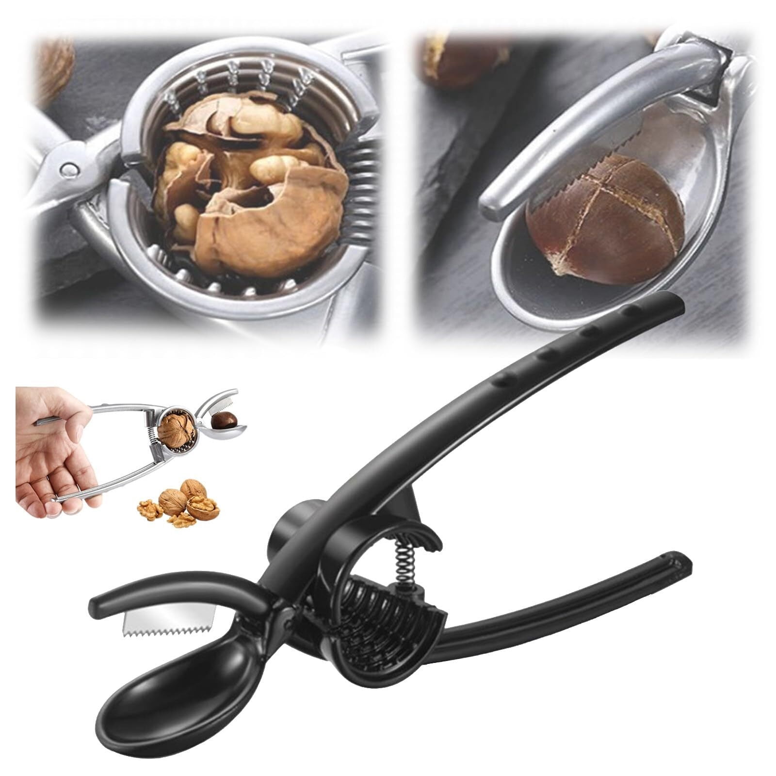 2-in-1 Nut Cracker Walnut,Chestnut Cutter Tool,Heavy Duty Nut Crackers ...