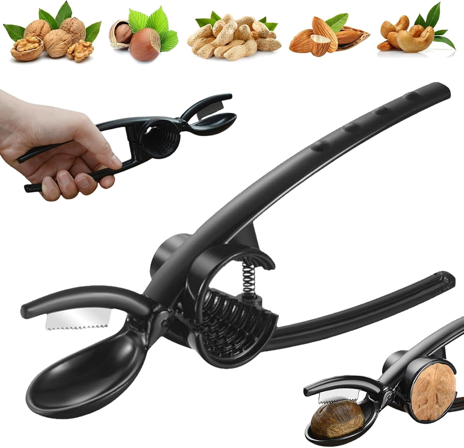 2-in-1 Nut Cracker Walnut, Stainless Steel Nut Crackers For All Nuts ...