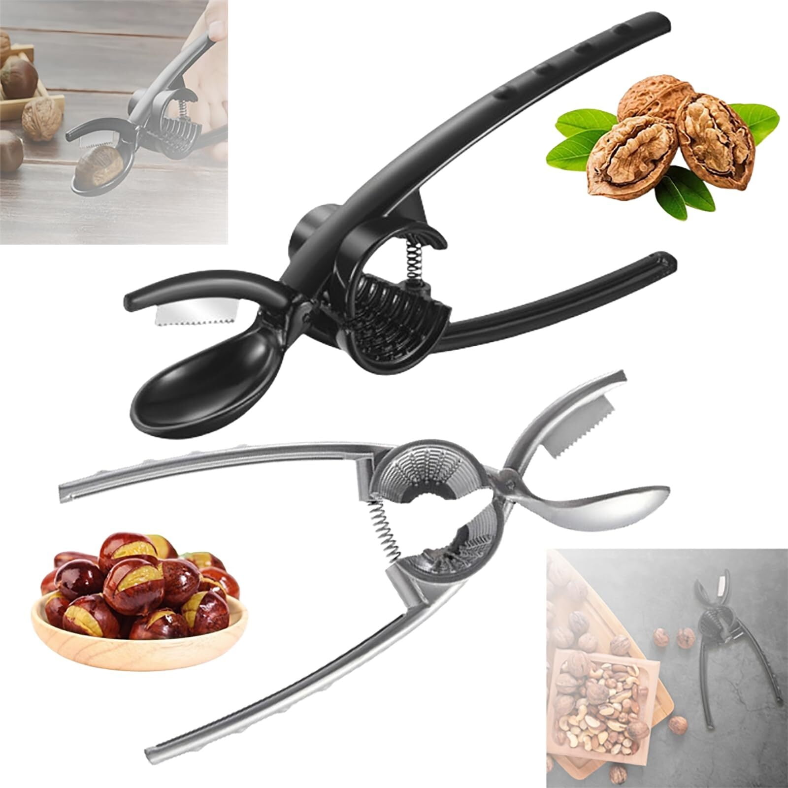 2-in-1 Nut Cracker Walnut, Upgrade Nutcracker Tool Heavy Duty Nut ...