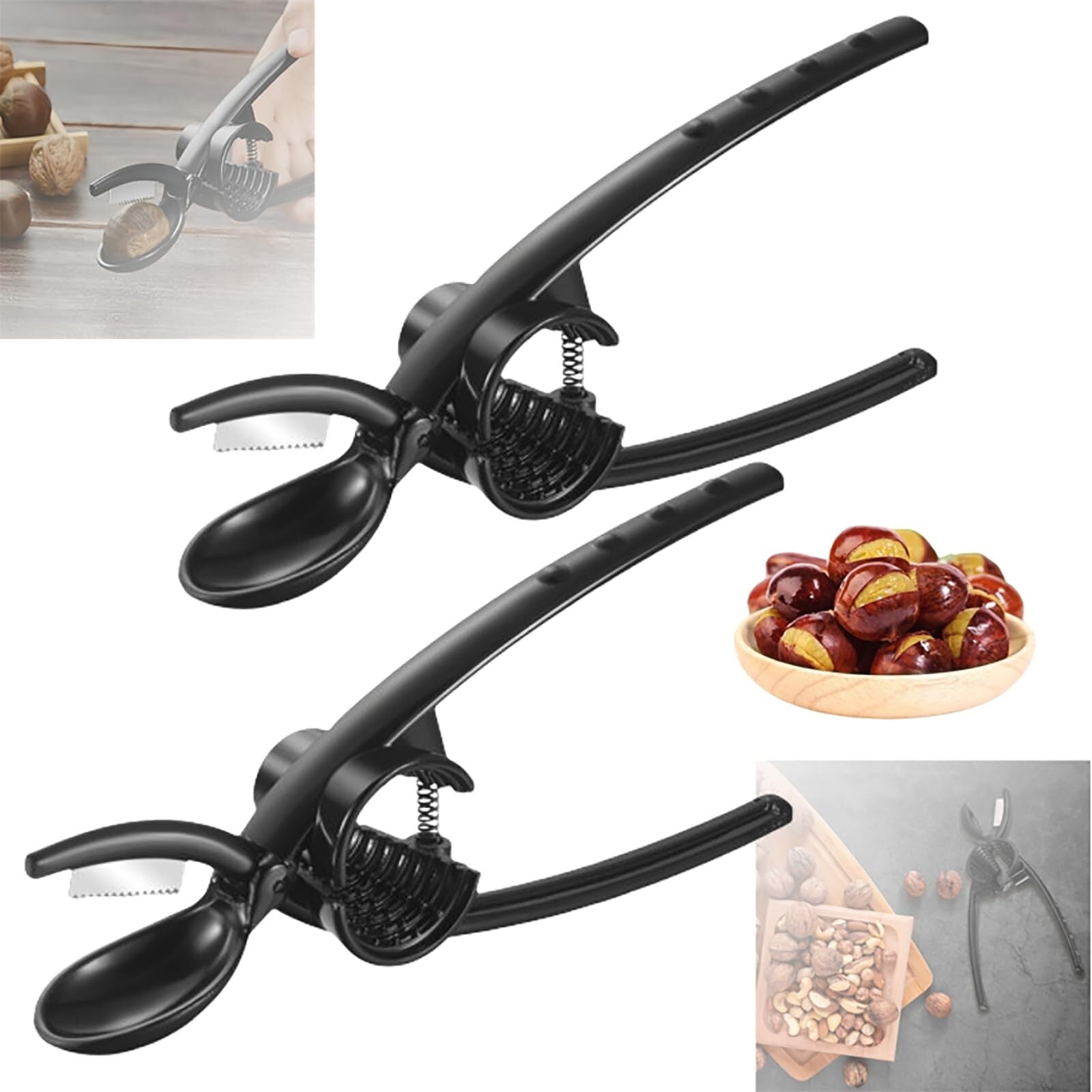 2-in-1 Nut Cracker Walnut, Upgrade Nutcracker Tool Heavy Duty Nut ...
