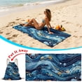 2-in-1 Oceans Print Drawstring Backpack Towel, Quick Dry Microfiber ...