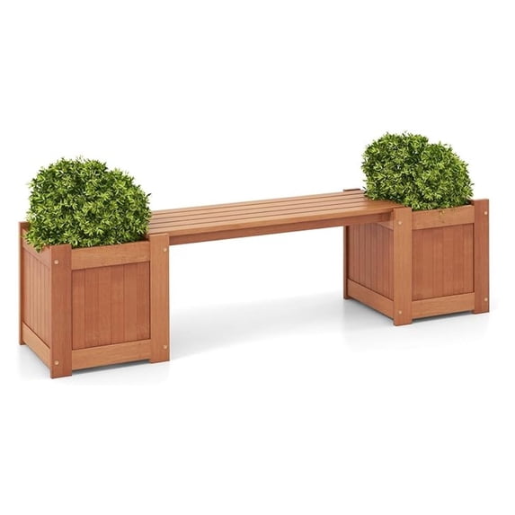 2-in-1 Outdoor Planter Box with , Outdoor with 2 Raised Garden Beds ...