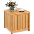 2-in-1 Outdoor Side Table with Storage, Acacia Wood Slatted Coffee ...