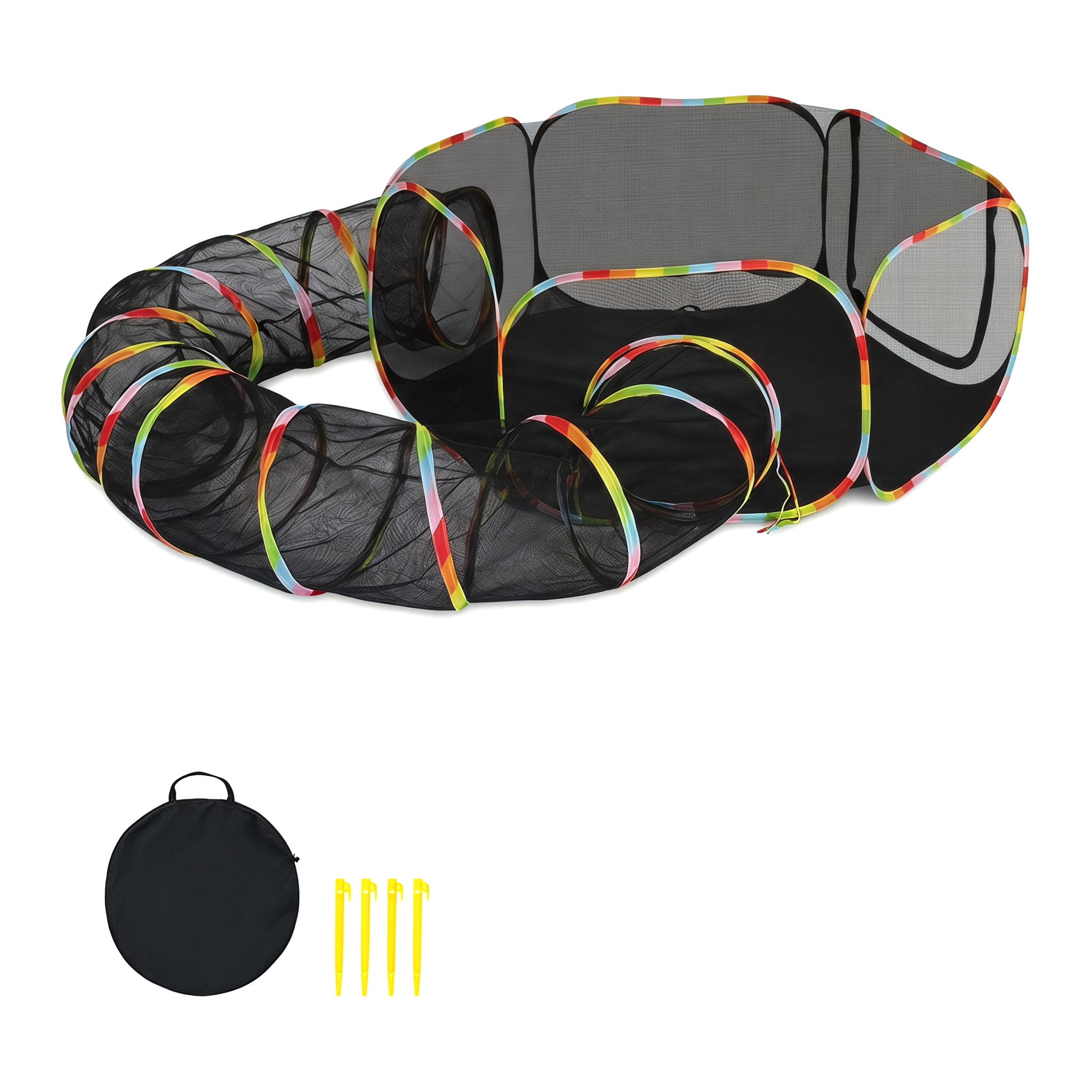 2-in-1 Outside Cat Playpen with Tunnel, Large Enclosure & Portable Tent ...