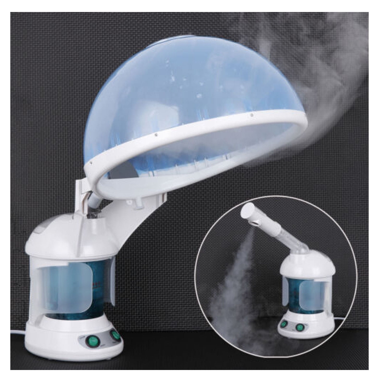 2 in 1 Ozone Facial Steamer with Bonnet Hood Attachment 360° Rotatable ...