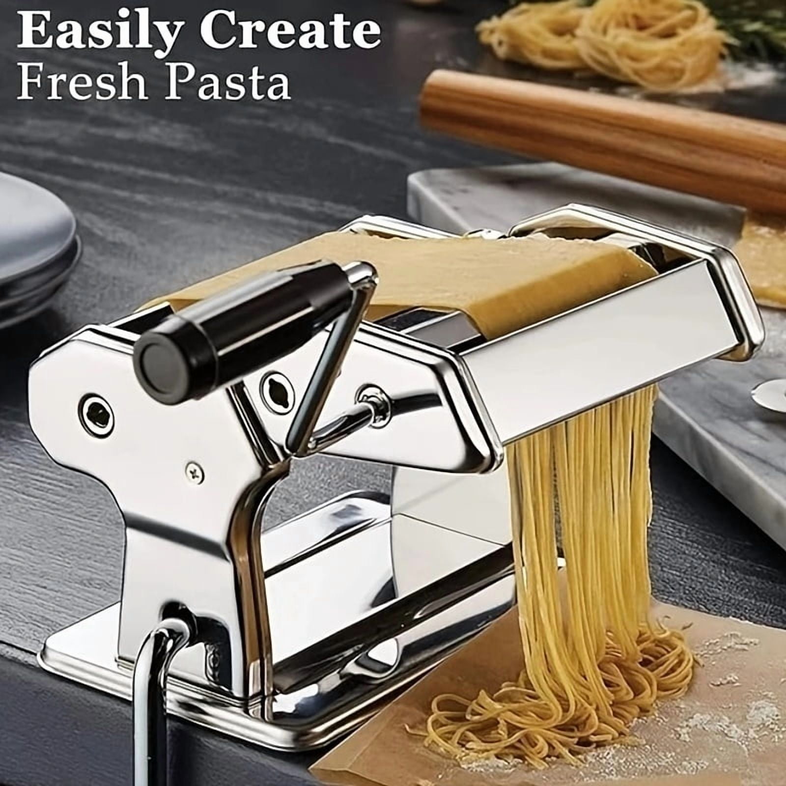 2-in-1 Pasta Maker, 8 Adjustable Thickness Settings, Spaghetti Roller ...