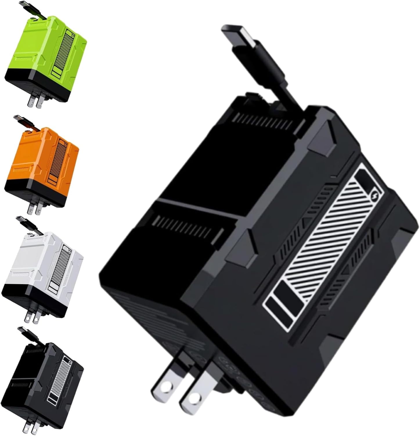 2-in-1 Pd3.0 Charger with Retractable Cables, 2 in 1 Charger, Retractable Scalable Fast Charger ...