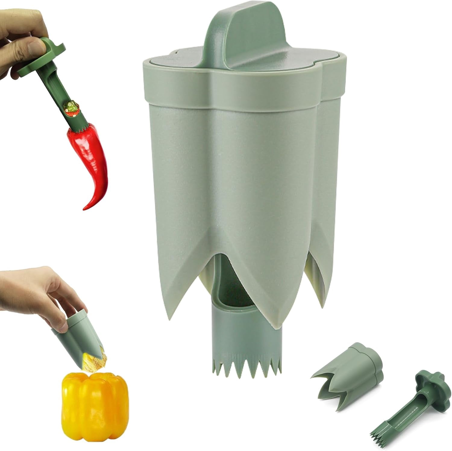 2-in-1 Pepper Corer and Jalapeno Corer Tool - Efficient Bell Peppers ...