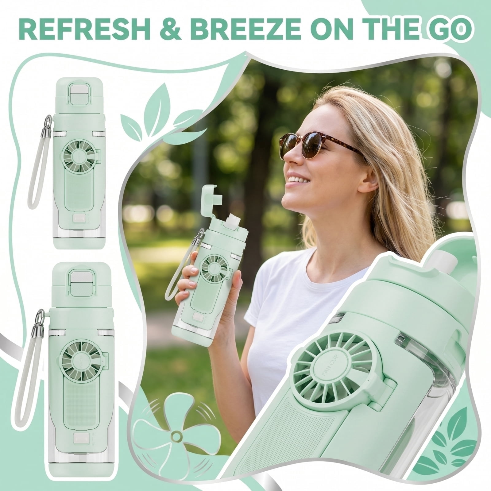 2-in-1 Personal Cooling Cup & Water Bottle 20 oz BPA-Free Tritan ...