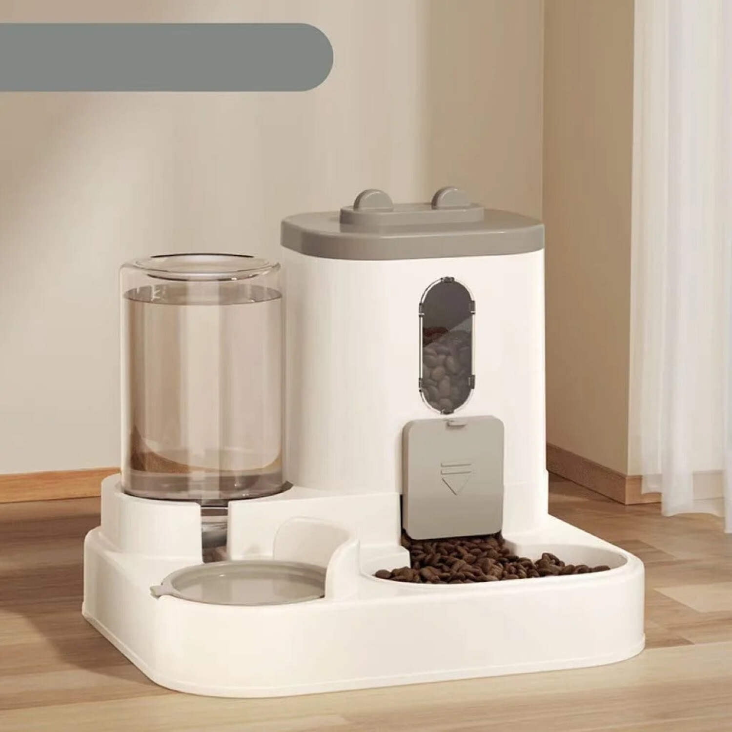 2-in-1 Pet Feeder and Waterer Smart Pet Feeder with Water Storage Large ...