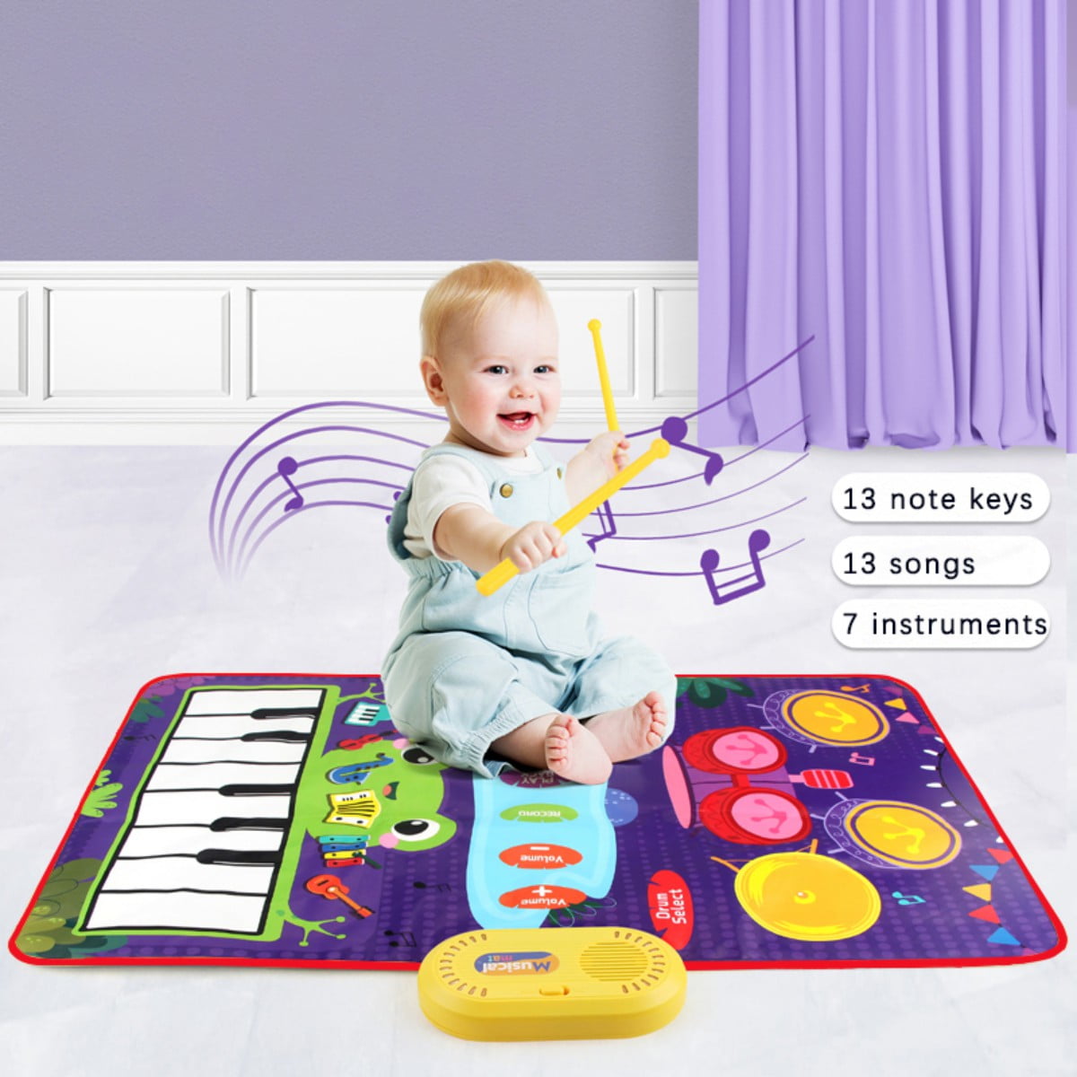 2 in 1 Piano Music Play Mat Toy For Baby With Keyboard Early Education ...