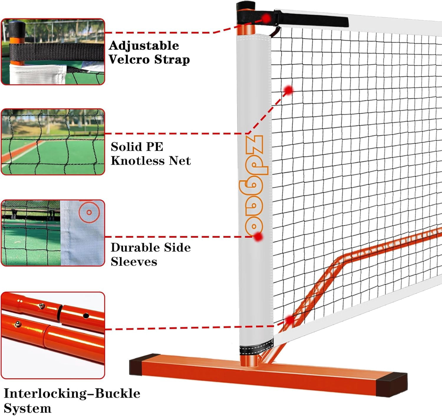 2-in-1 Pickleball Net Set | 22FT/11FT Regulation Size Portable Net with ...