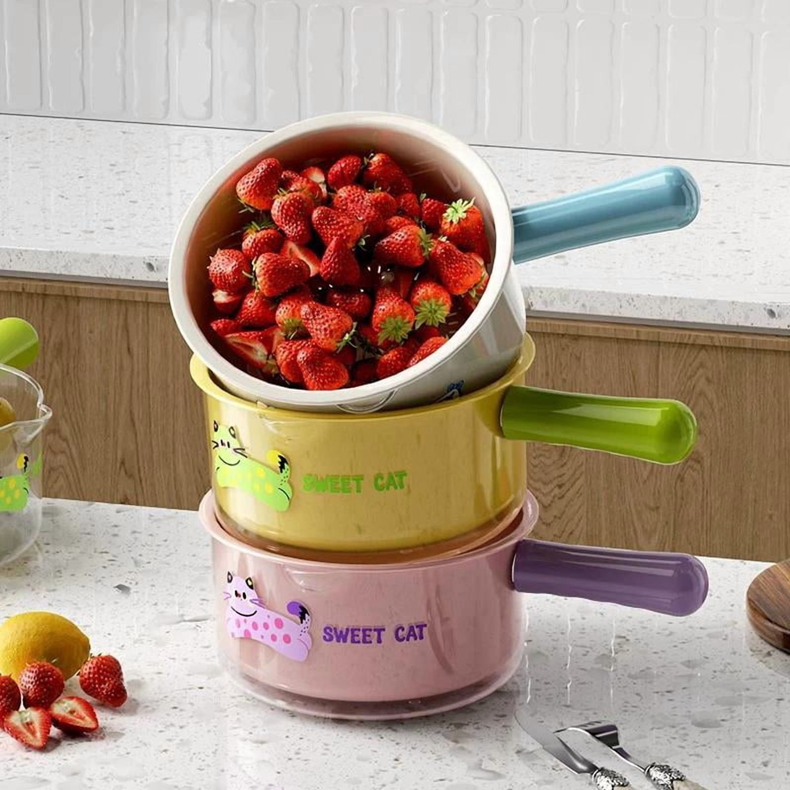 2-in-1 Plastic Colander and Bowl Set, Vegetable Washing Basin with ...