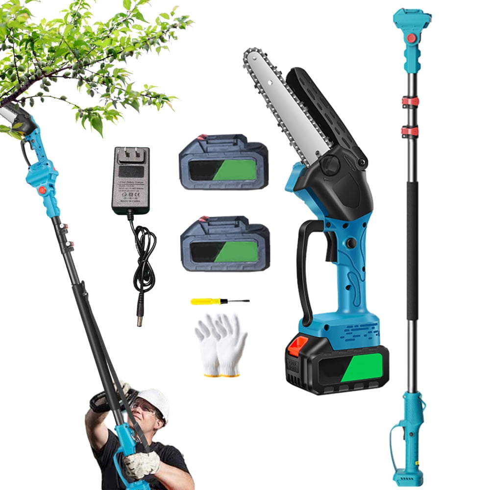 2 in 1 Pole Chainsaw Tree Pruner, 6in Cordless Pole Saw with Extension ...