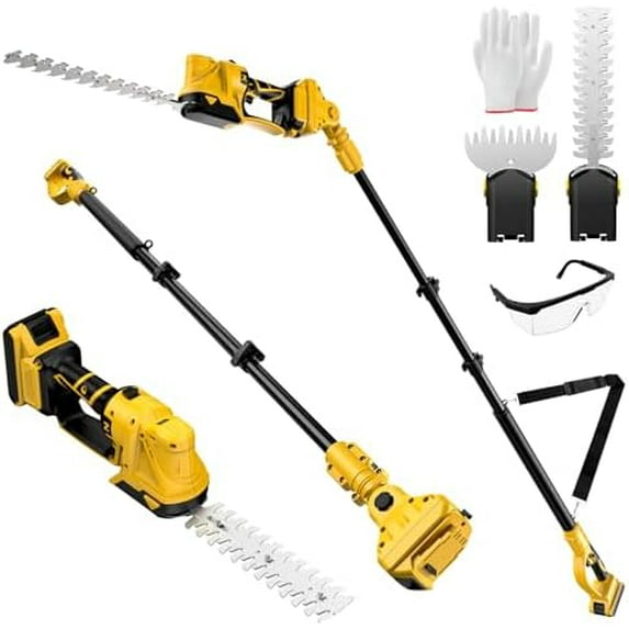 2-in-1 Pole Cordless Hedge Trimmer & Grass Shear for Dewalt 20V MAX ...