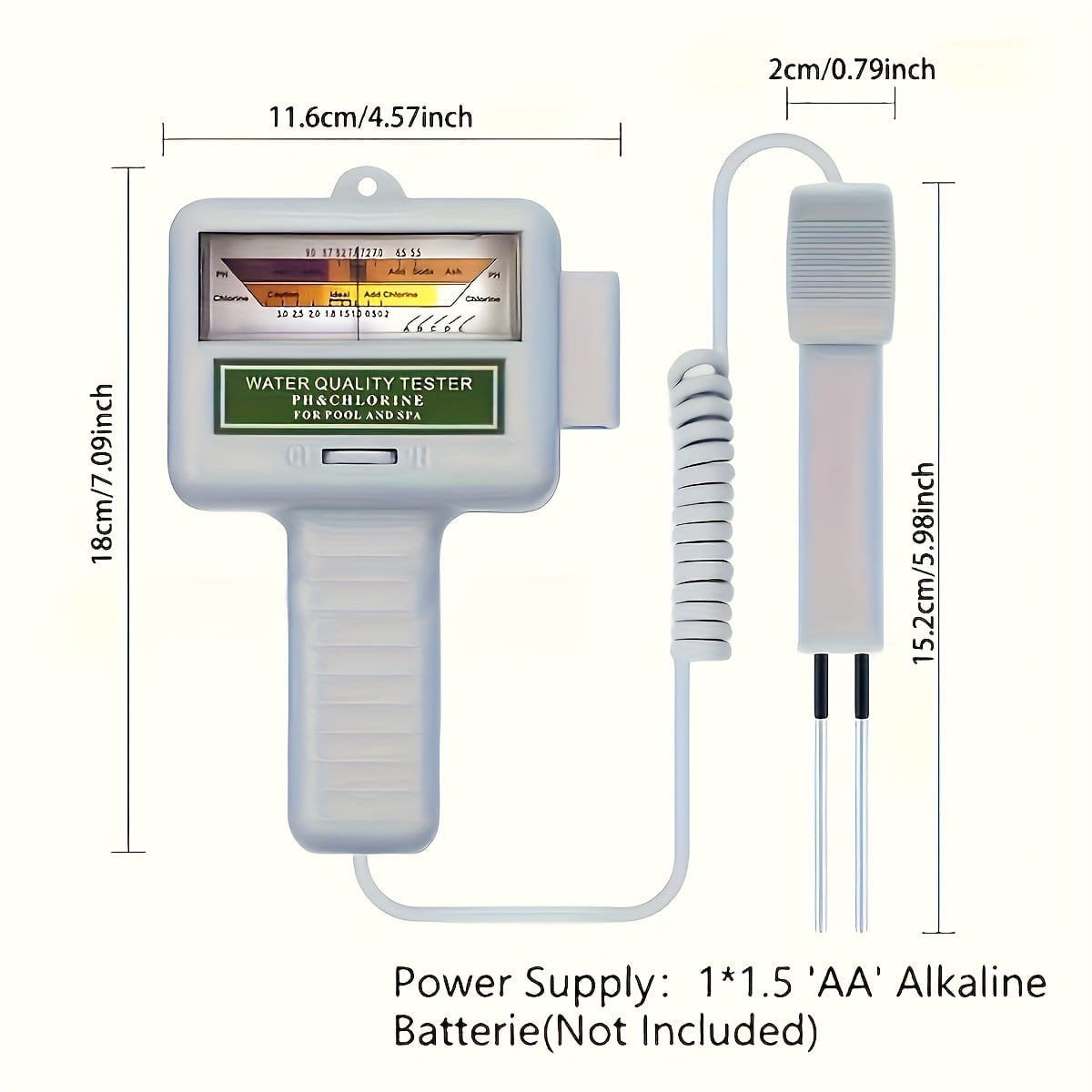 2-in-1 Portable Aquarium & Pool Water Quality Tester - PH and Chlorine ...