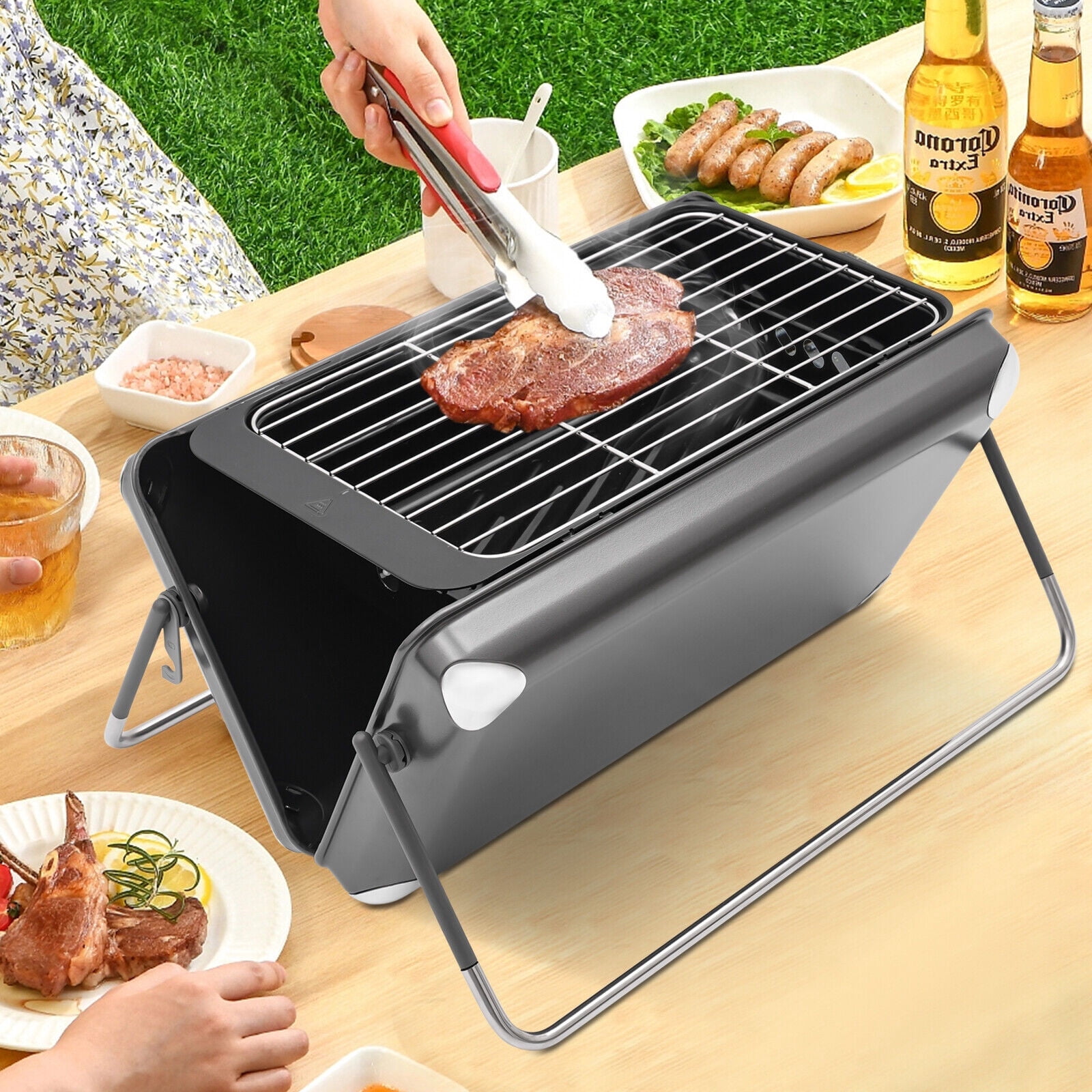 2-in-1 Portable Camping BBQ Grill Portable Camping Picnic Stove ...