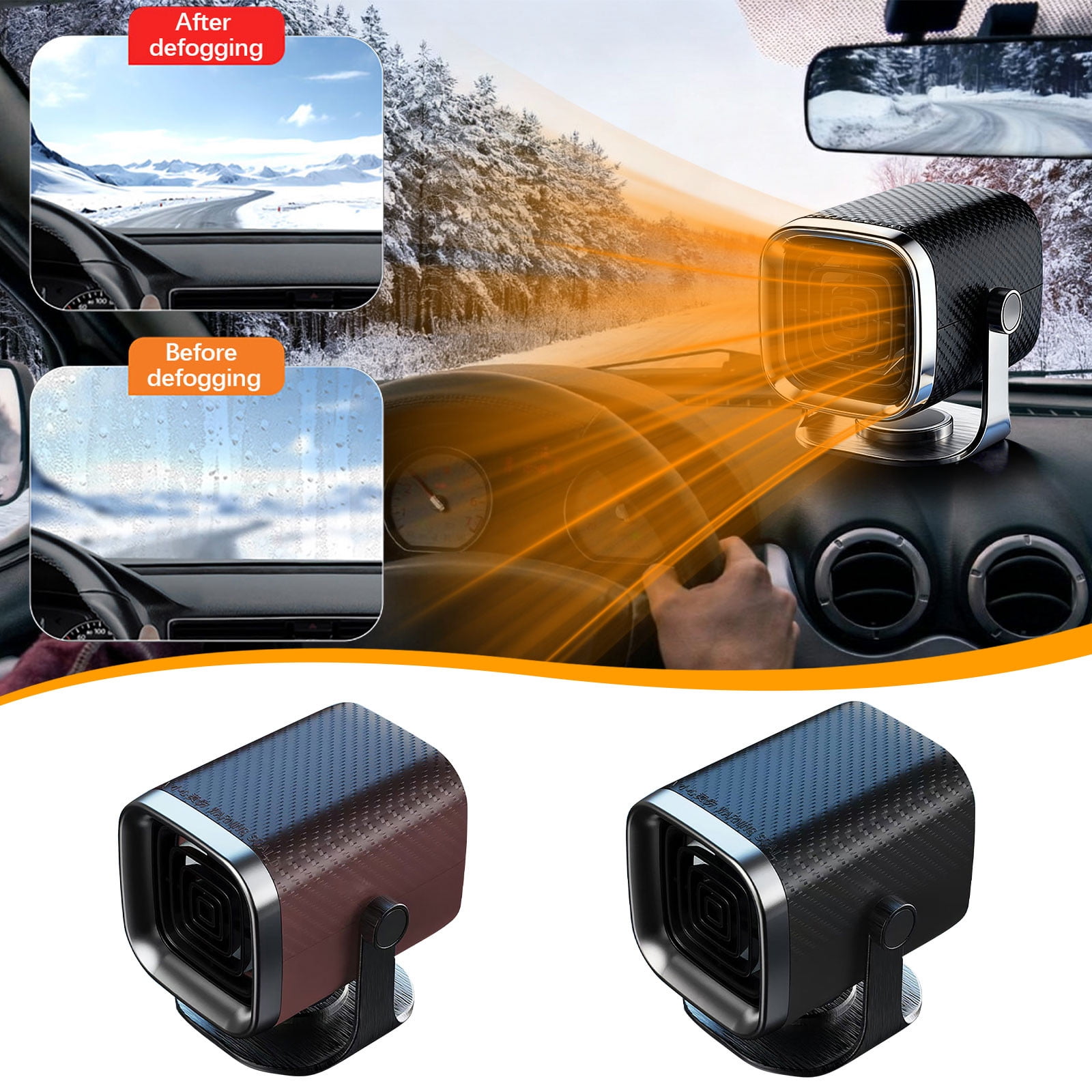 2-in-1 Portable Car Heater & Fan with 360° Rotation, Plug-In Vehicle ...