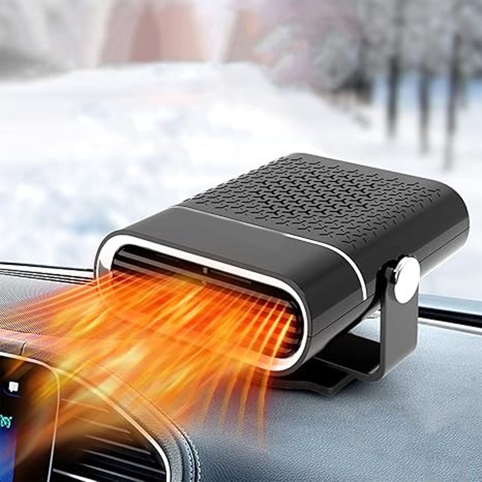 2-in-1 Portable Car Heater with 360° Rotation, 12V Dual Power Car ...