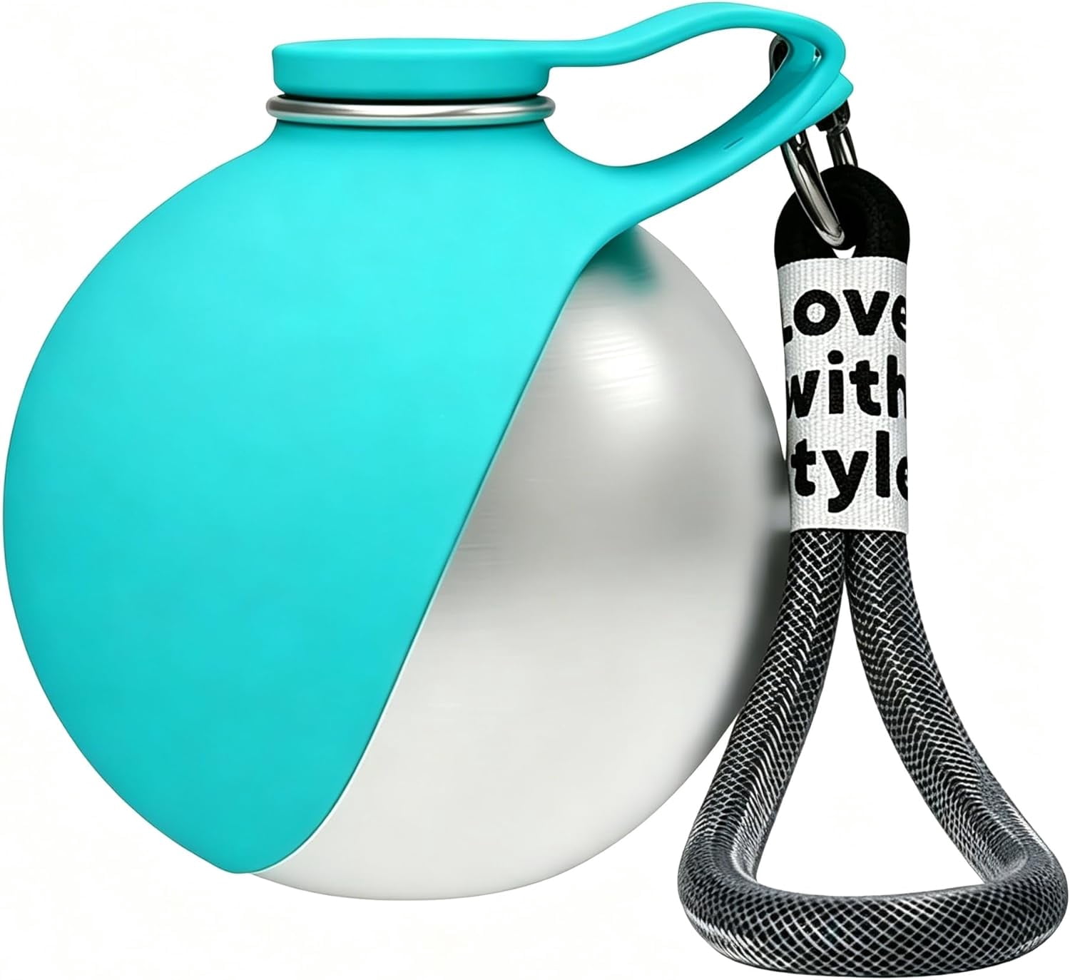 2-in-1 Portable Dog Water Bottle with Bowl, 10oz Stainless Steel Travel ...