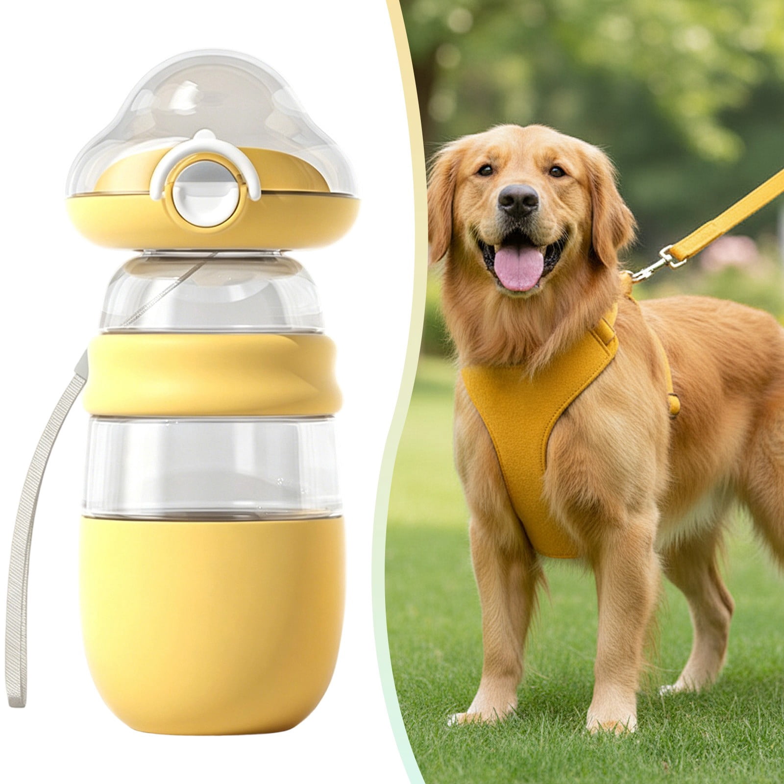 2 in 1 Portable Dog Water Bottle Integrated Cup and Bowl for Outdoor ...
