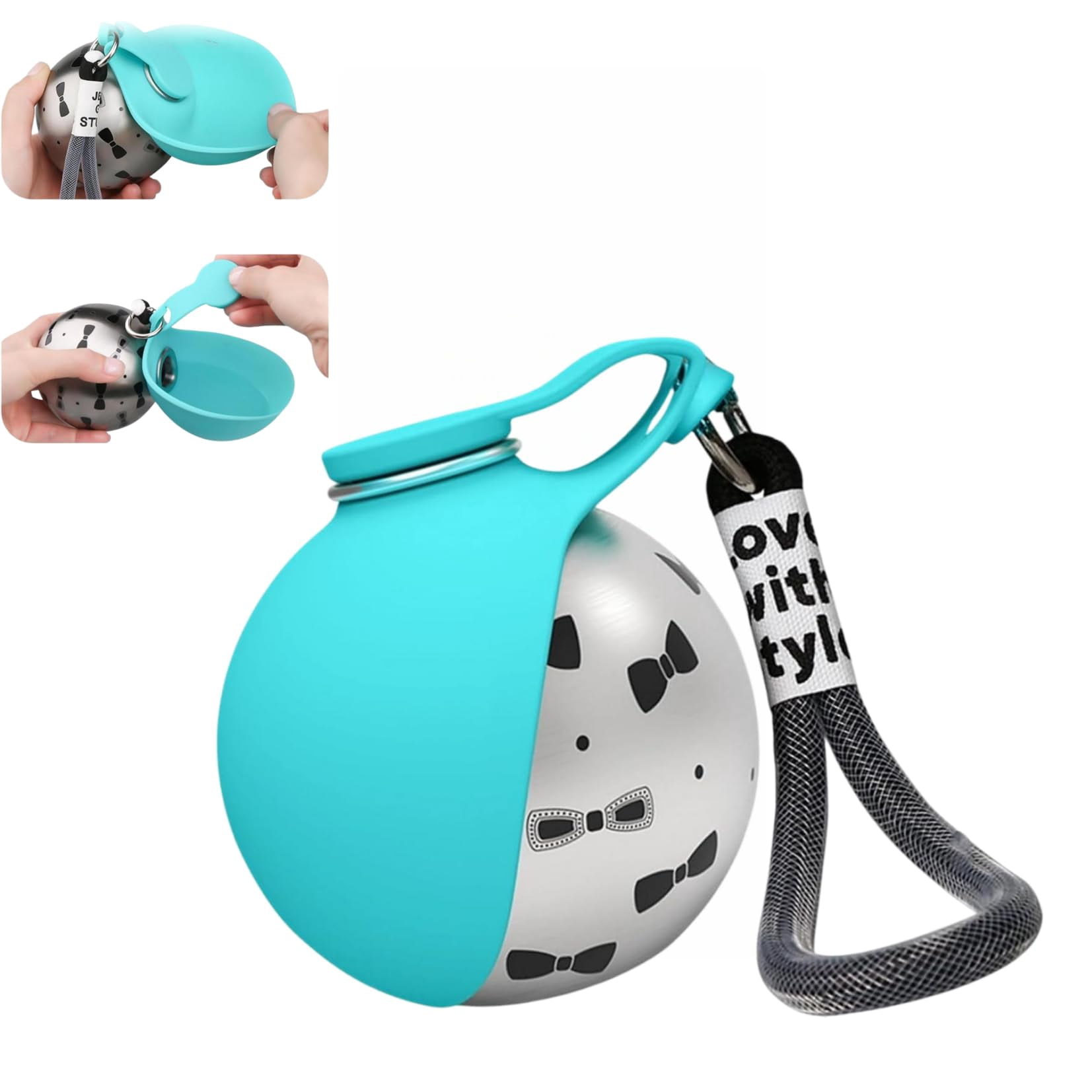 2 in 1 Portable Dog Water Bottle, Leak-Proof Stainless Steel, Foldable ...