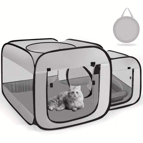 2-in-1 Portable Large Pop Up Pet Playpen - No Assembly Needed, Indoor ...