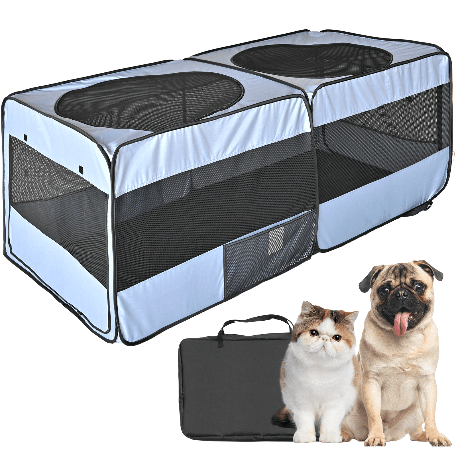 Twin Pop Up Pet Playpen Portable Pet Tent,2-in-1 Dog & Cat Playpen with ...