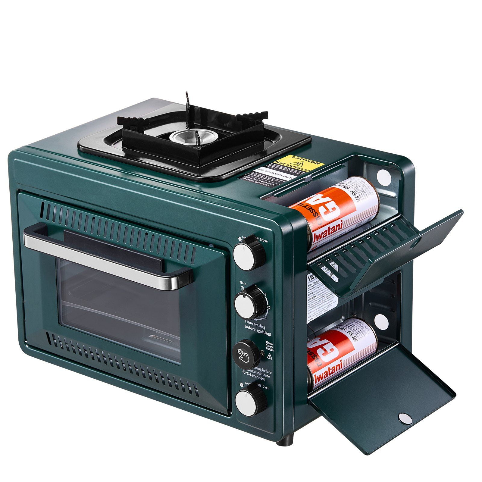2-in-1 Portable Outdoor Oven & Gas Stove Combo for Camping, Backpacking ...