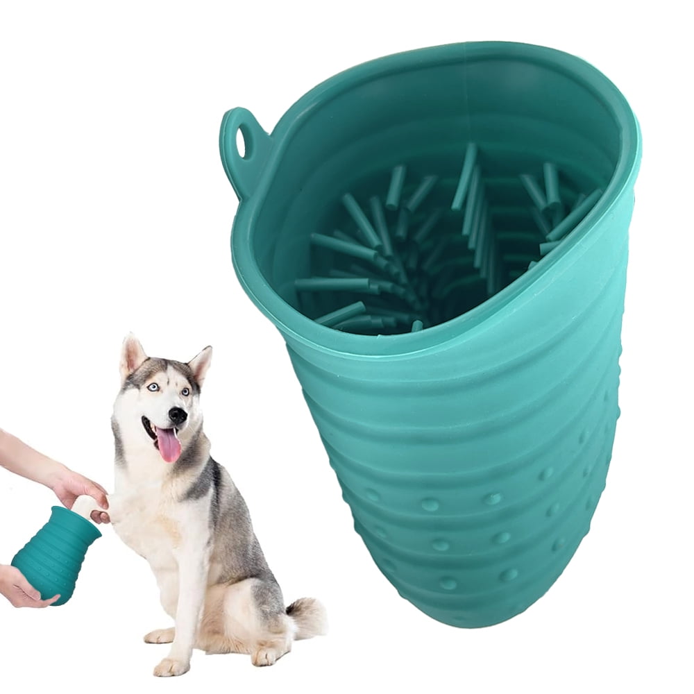 2-in-1 Portable Paw Cleaner Cup - Soft Silicone Bristles Grooming Tool ...