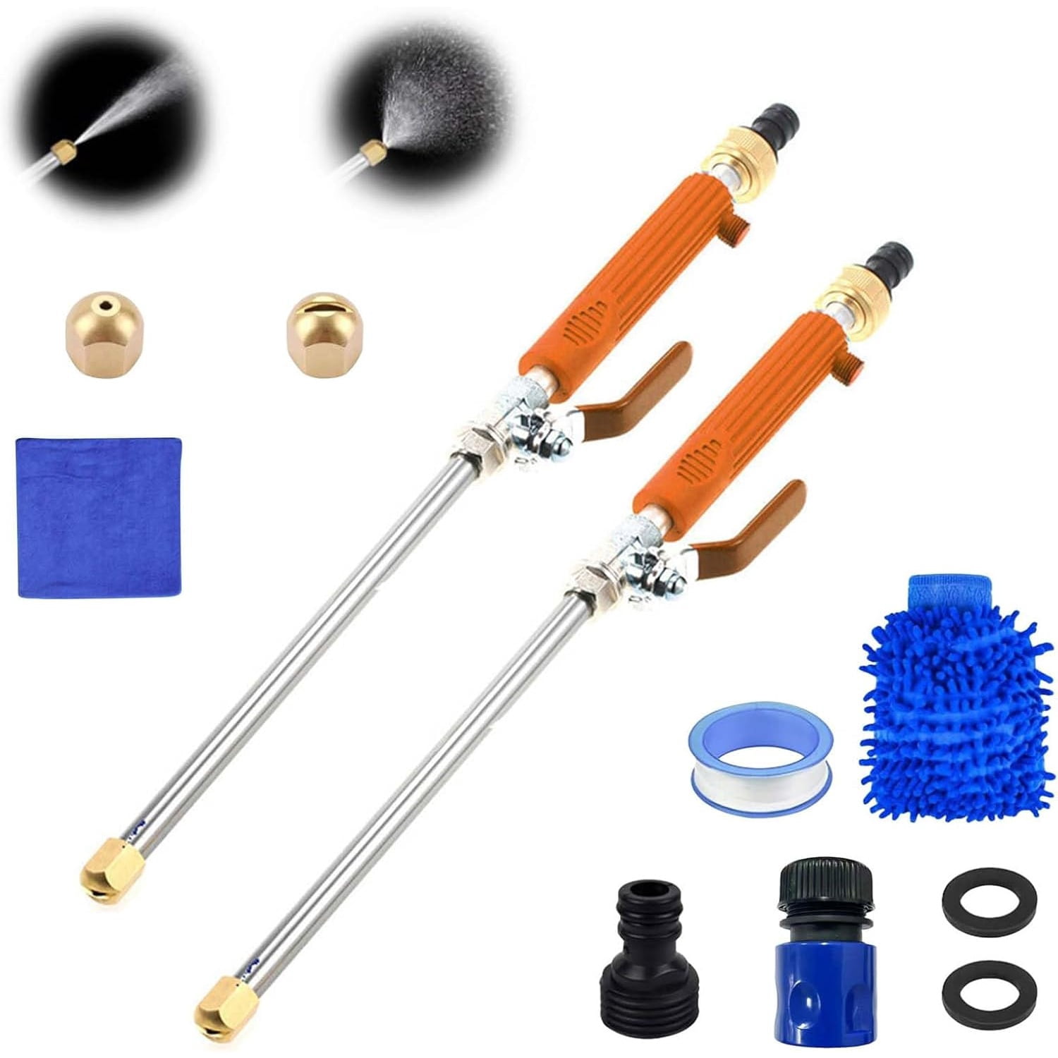 2-in-1 Portable Power Washing Nozzle, High Pressure Hose with Connect ...